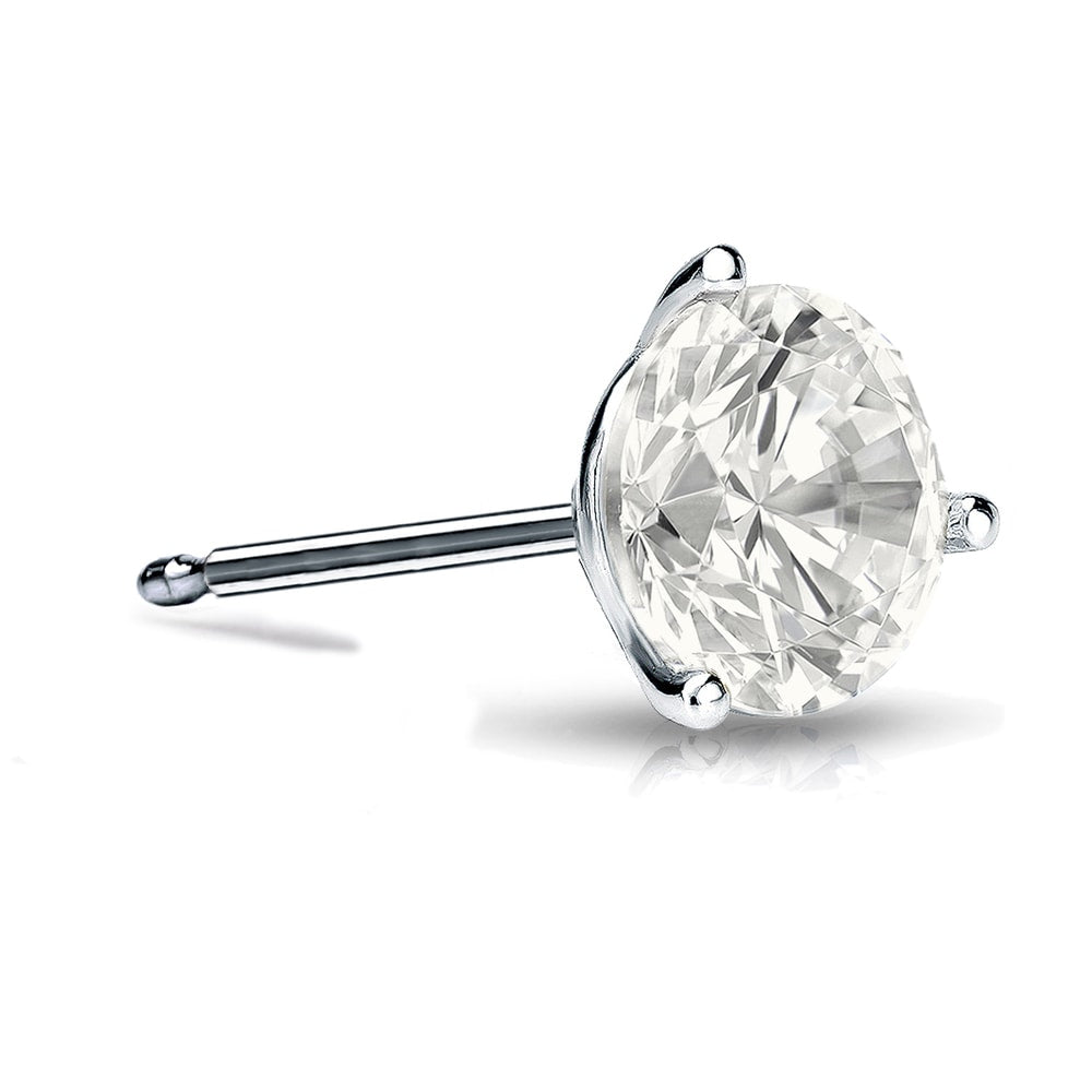 Auriya 14k Gold 1ct TDW Round SINGLE STUD (1) Diamond Earring – Overstock