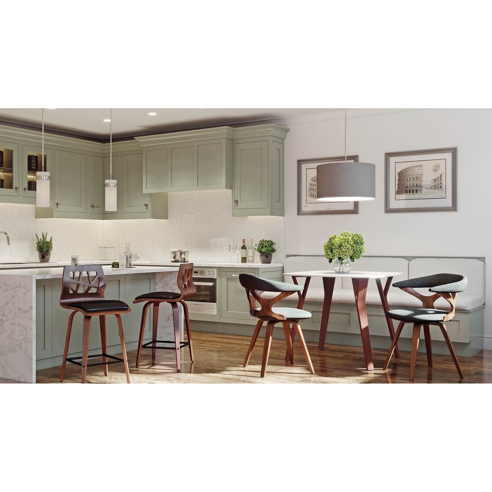 Carson Carrington Sala Dining Table with Textured Marble Table Top ...