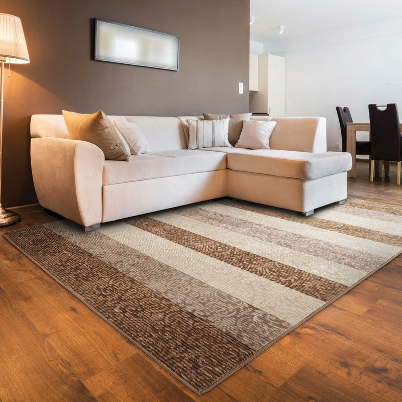 Evolution Brown Damask Stripe Collection – Overstock