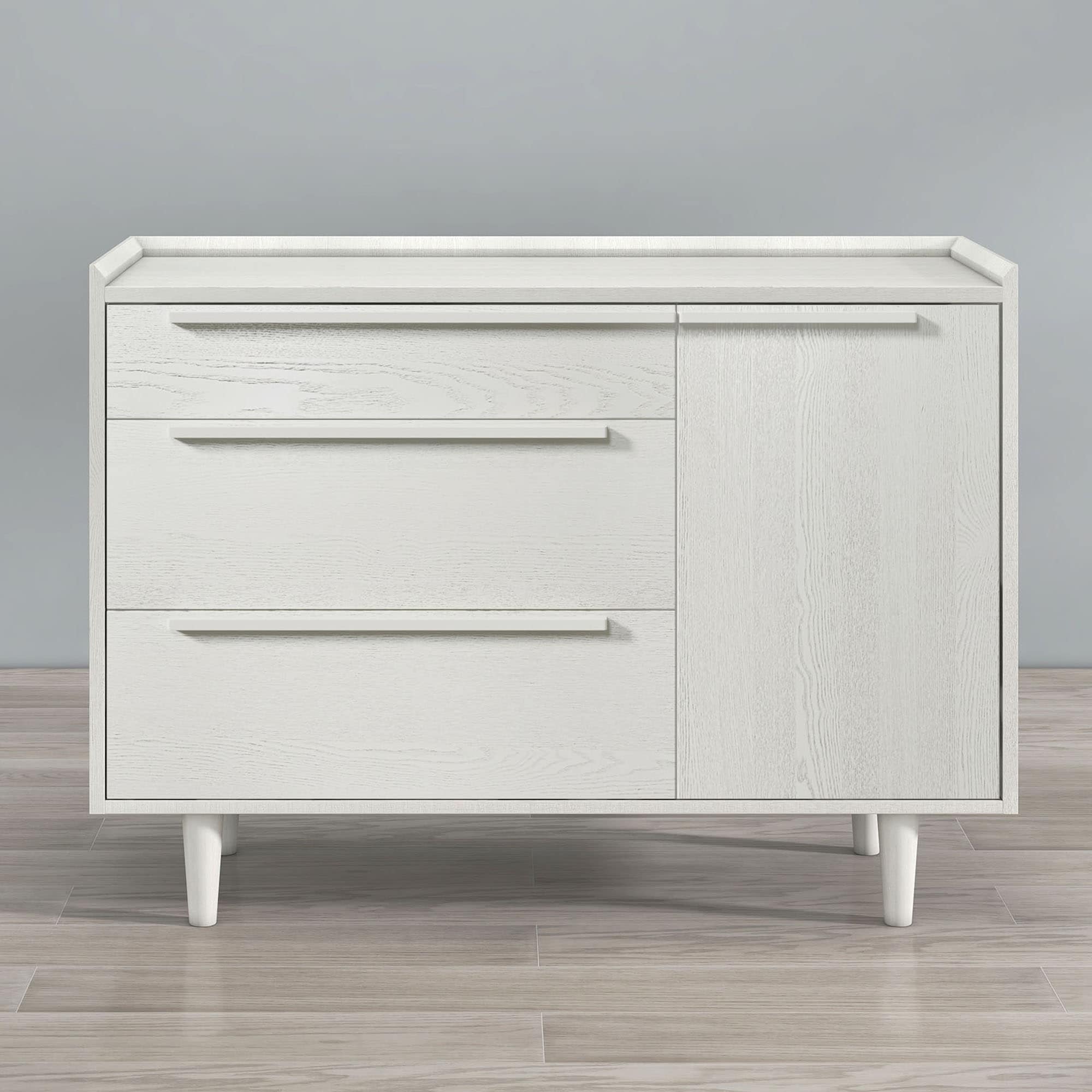 Modern Wood Grain Sideboard with 3 Drawers Storage Cabinet – Overstock