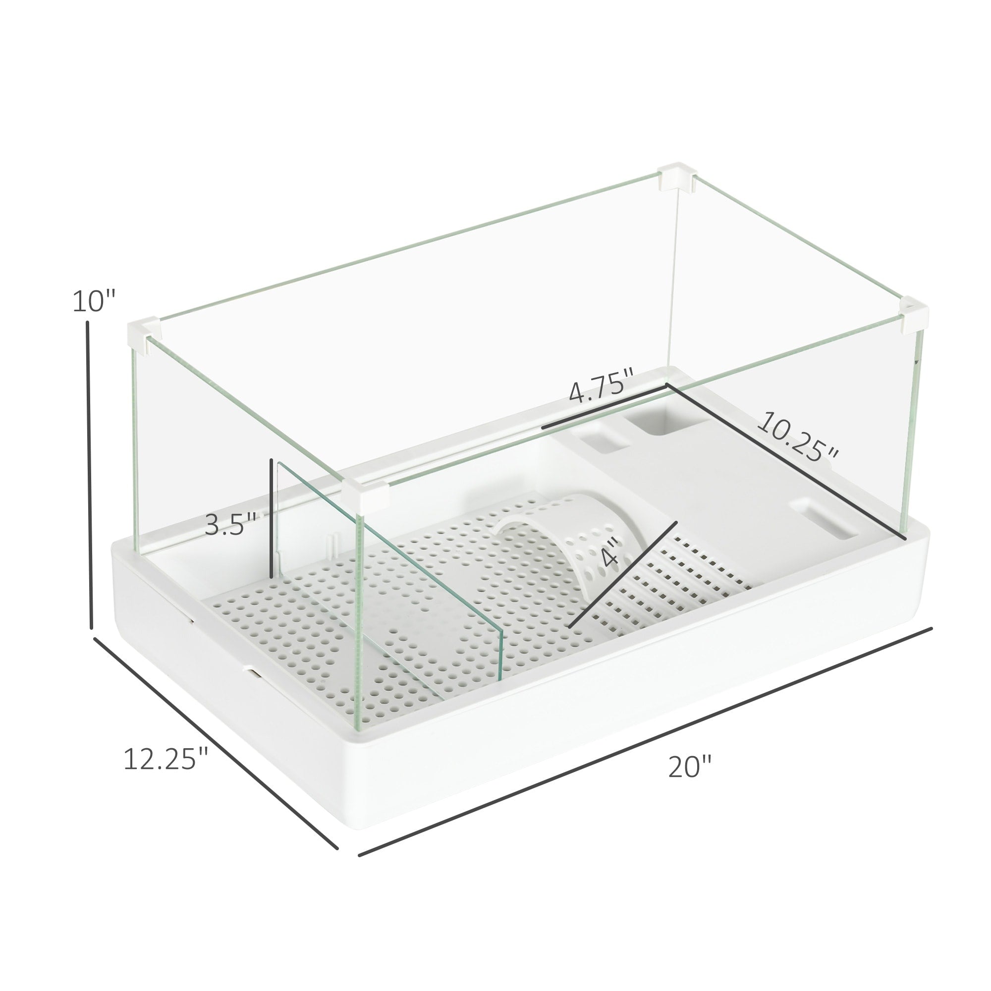 PawHut Glass Turtle Tank, Turtle Aquarium with Basking Platform and Fi ...