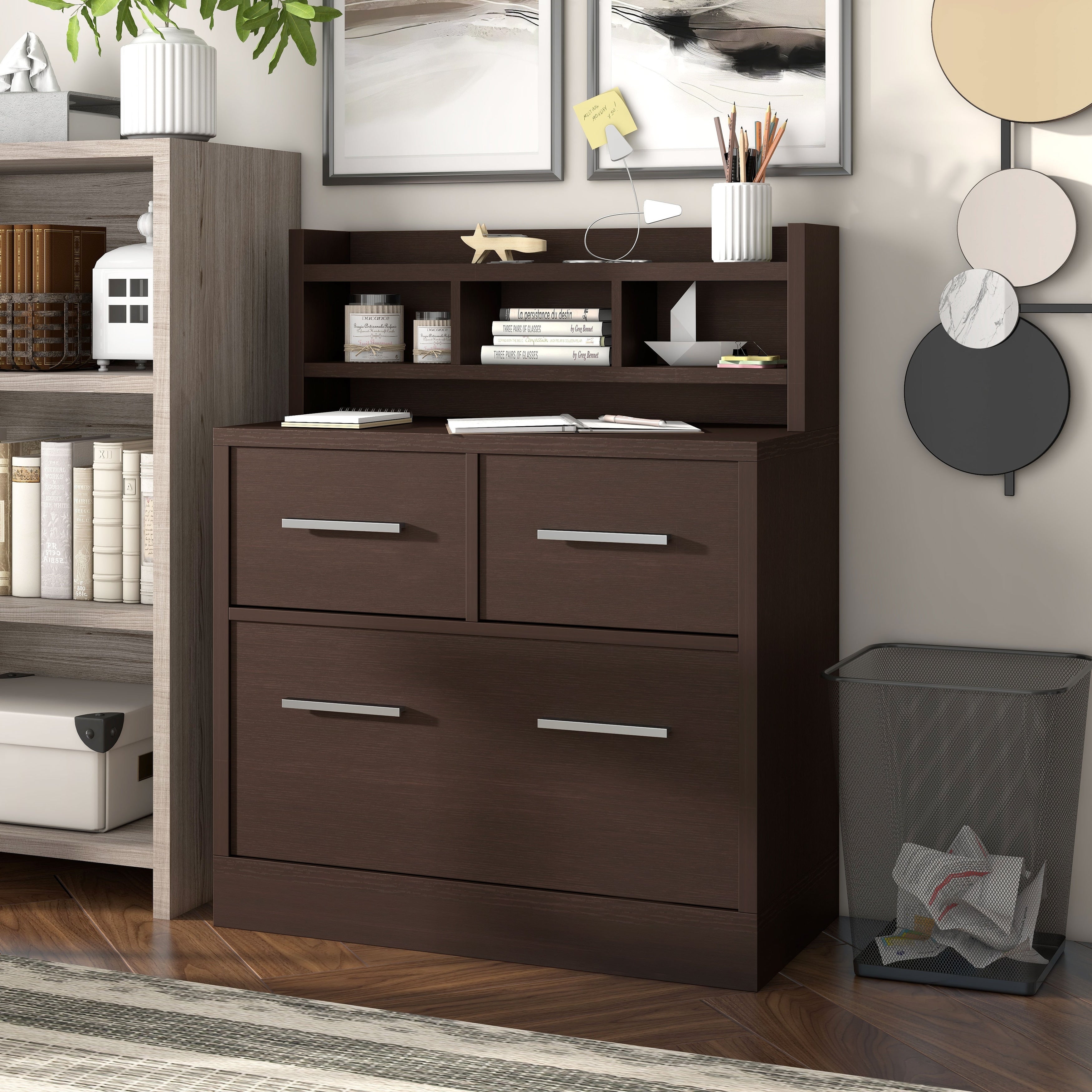Greene Transitional 3-Drawer Wood File Cabinet Work Station by Porch ...