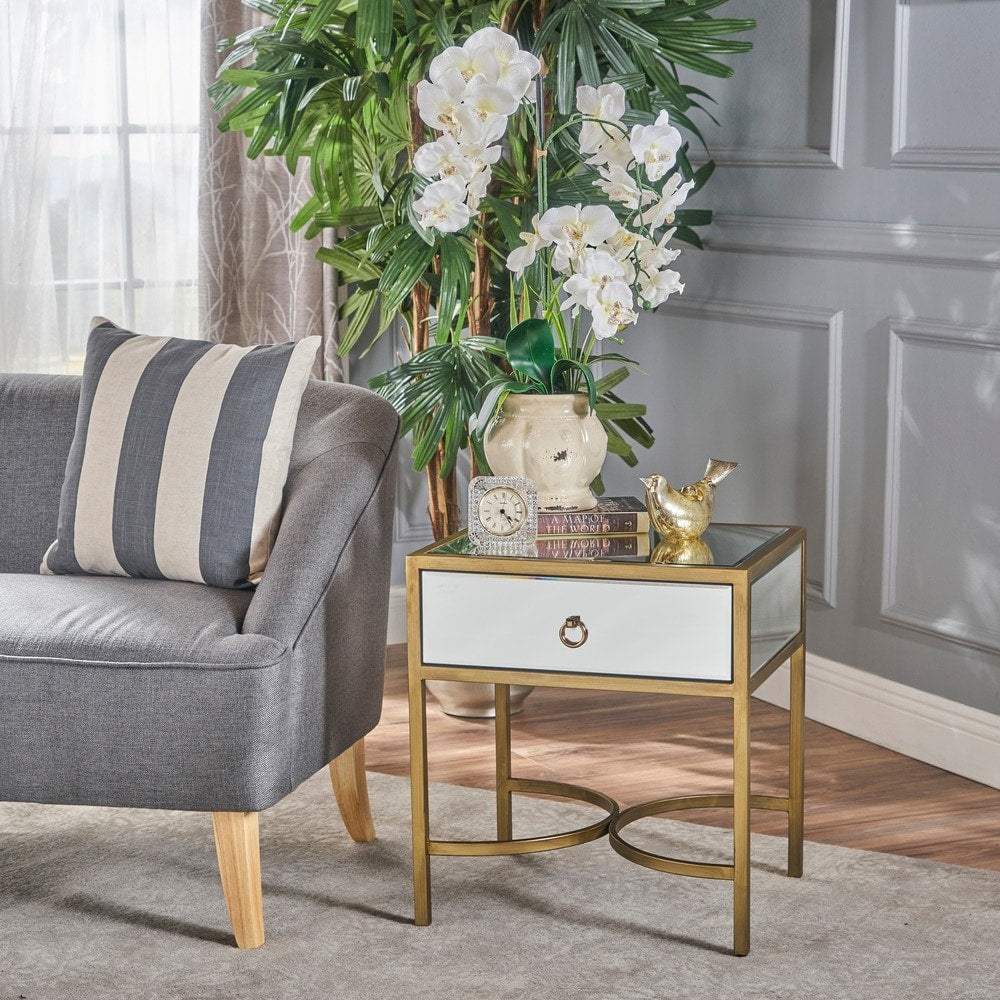 Siryen Modern Mirrored Side Table by Christopher Knight Home – Overstock